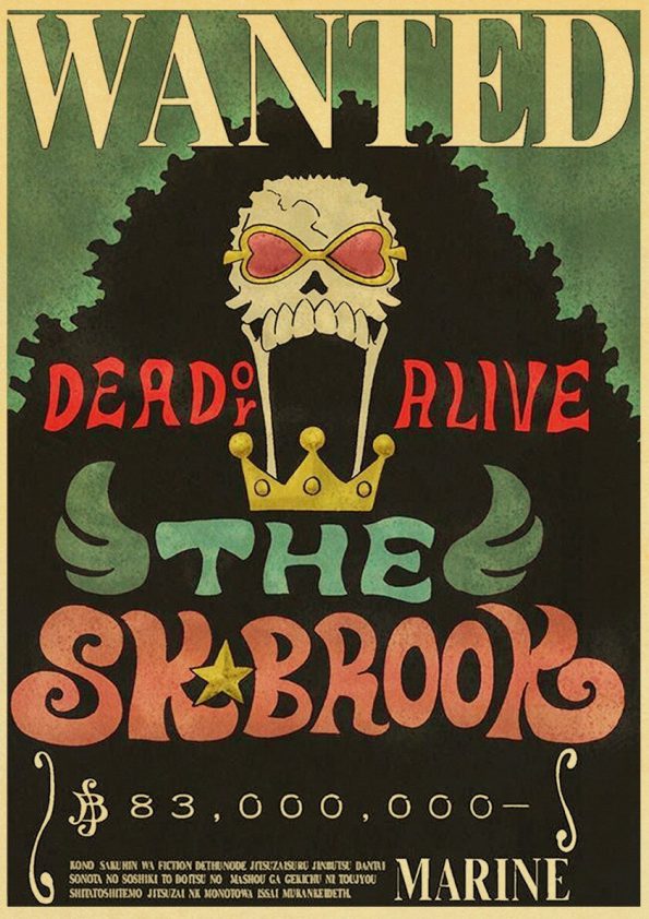 Pôster Wanted Brook | Loja One Piece